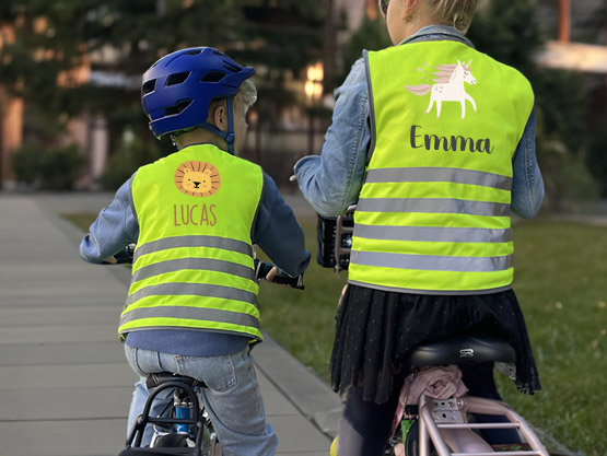 Fluorescent safety vest child with name - Theme | Easy2Name