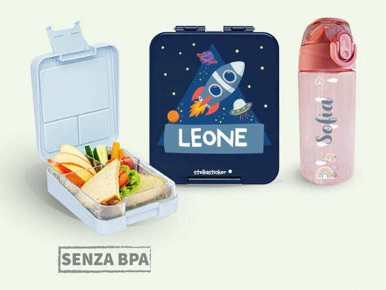 Set per il pranzo – Porta pranzo e borraccia personalizzati - Stellasticker
