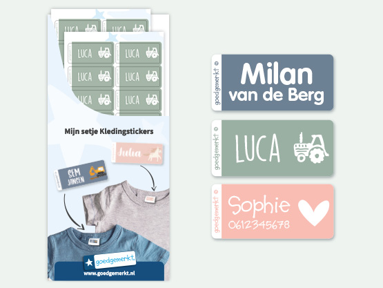 Kledingstickers | Plakgemak kledingstickers - Goedgemerkt
