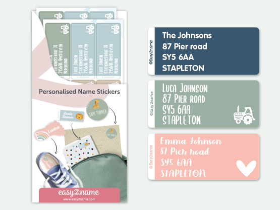 Extra Large Name Stickers | Book Labels | Adress Labels | Easy2Name