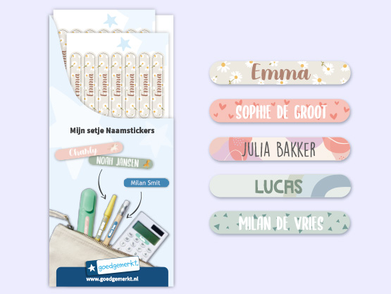 Mini Design Naamstickers: gepersonaliseerde mini naamstickers met de ...