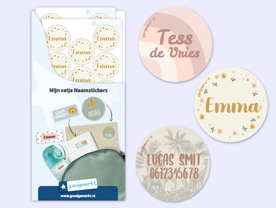 Ronde Design Naamstickers - Goedgemerkt