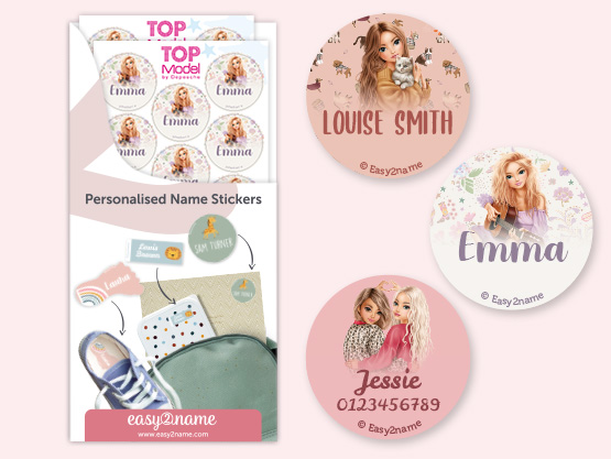 Topmodel Round Name Labels | Easy2Name